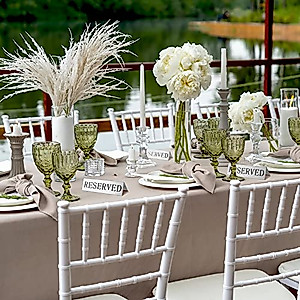 Metal Reserved Table Signs Reserved Sign Reserved Desk Signs Double Sided Table Stand Tents Sign Reserved Seating Signs for Wedding Restaurant Parties Ceremony, 5.91 x 3.15 Inch (Silver, 24 Pcs)