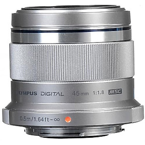 OM SYSTEM OLYMPUS M.Zuiko Digital 45mm F1.8 Silver For Micro Four Thirds System Camera, Compact Design Beautiful, Bokeh Bright