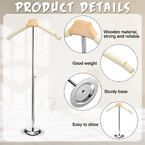 Soaoo Flexible Shoulder Stand Adjustable T Shirt Display Beige Coat Hanger Stand Portable Hanging Clothing Display Rack Garment Coat Holder for Retail Vendor, Height 16-27.9 Inch(1 Pcs)