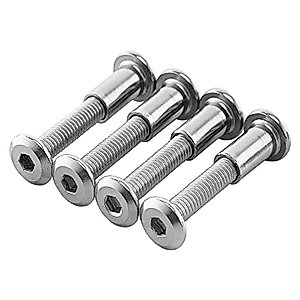 M6 x 45mm Socket Head Cap Screws Bolts Barrel Nuts Kit, 304 Stianless Steel 18-8, Binding Screws Posts for Baby Beds Furnitures Leather Belt Screws, 10 Pairs