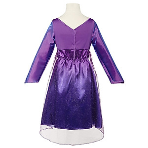 Disney Frozen Frozen 2 Elsa Purple Role-Play Dress with Diamond Gem, Fits Sizes 4-6x [Amazon Exclusive]