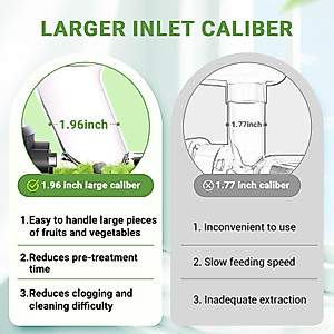 Masticating Cold Press Juicer Machines: Easy Clean Small Mouth Cold Pressed Juicers for Fruit - Kitchen Aid Professional Juicing Estractor for Vegetales - Slow Speed Electric Horizontal Juice Presser