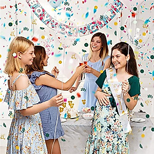 400 Pieces Baby Shower Confetti Sage Greenery Baby Gender Reveal Confetti Table Scatter Confetti with Eucalyptus, Gold Baby Letter, Sprinkles Confetti for ​wedding Birthday Party Decor