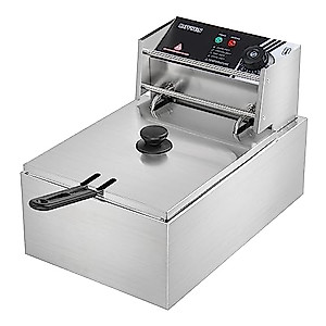 ROVSUN 11.4QT Electric Deep Fryer w/Basket & Lid, Countertop Kitchen Frying Machine, Temperature Adjustable Stainless Steel French Fryer for French Fries, Donuts, 2.5KW 60Hz 110V