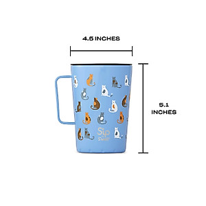 S'ip by S'well Stainless Steel Takeaway Mug - 15 Fl Oz - Purrfect Morning - Double-Layered Vacuum-Insulated Travel Mug Keeps Coffee,and Drinks Cold for 10 Hours and Hot for 2 - BPA-Free Water Bottle