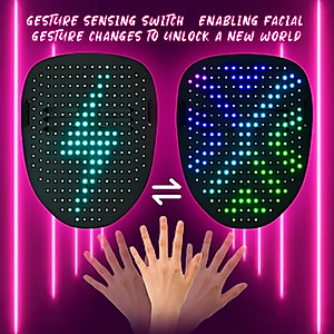 AINSKO Led Mask with Gesture Sensing,Halloween Costumes for Kids Men Women Costume Cosplay Party (Kids)