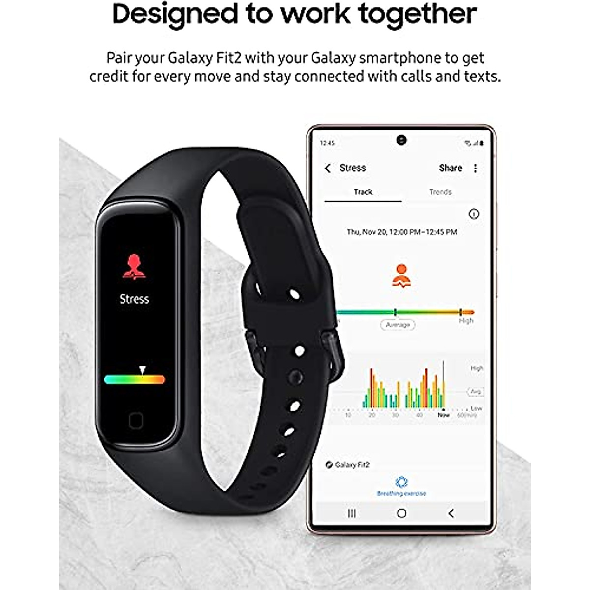 Samsung Galaxy Fit 2 2020 Bluetooth Fitness Tracking Smart Band (Black)