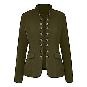 luvamia Mujer Chaqueta Blazer Jackets for Women Blazer Jacket Blazer Womens Suit Jackets and Blazers Blazers for Women Business Casual Army Green Size X-Large