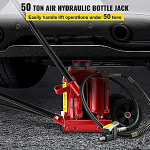 Bestauto Bottle Jack 50 T, Car Jack Hydraulic Floor Jack 110000LBS with Pneumatic & Manual Hand Pump, Air Jack Heavy Duty Auto Truck Repair Lift