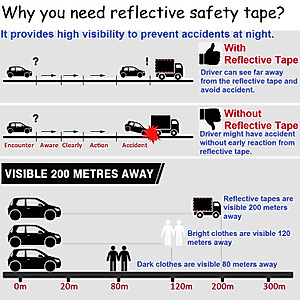 Trailer Reflective Tape Outdoor DOT C2 Reflector Tape 2 inch x 200 feet Waterproof White Silver Red Reflective Tape for Cars Trailers Trucks 200 FT High Visibility Contrast Duct Safety Sticker Strips
