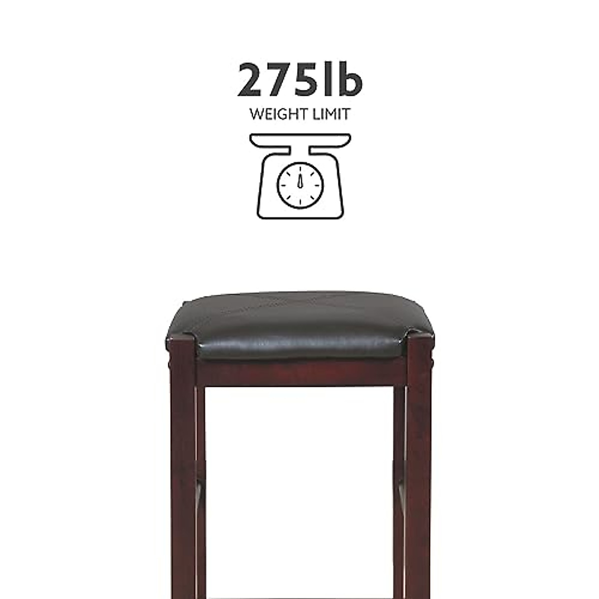 Linon Betsy Espresso Backless 25" Counter Stools Set of Two, Espresso Stools