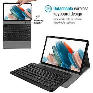ProCase for Galaxy Tab A8 10.5 Inch 2022 Keyboard Case SM-X200 X205 X207, Protective Cover Case with Detachable Wireless Keyboard for Galaxy Tab A8 10.5" 2022 –Black