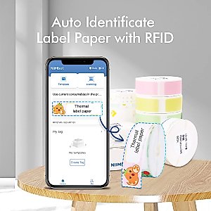 YuLinca Label Maker D11 with Tape, Wireless Bluetooth Portable Sticker Labels Printer 10-15mm Label Width Compatible with iOS & Android for Home & Office (Black)