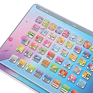 Mothinessto Kids Learning Tablet, Full English Teaching Learning Machine Anti Blue Light Touch Voice Tablet Appearance for Kindergarten