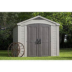 Keter Factor 8 x 11 Resin Large Outdoor Storage Shed, 8x11, Taupe