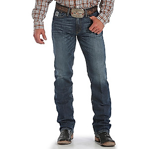 Cinch Men's Silver Label Slim Fit Jean, Performance Dark Stonewash, 30W x 36L