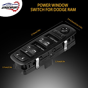 Master Power Window Switch | Compatible with 2009-2012 Dodge Ram 1500 2500 3500 | Replaces# 4602863AD, 4602533AB, 4602533AE, 901-473