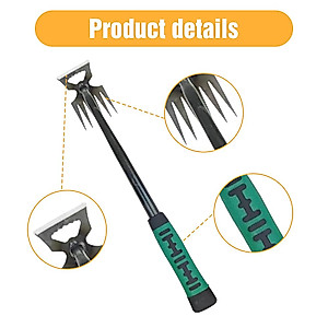 Gardening Hand Weeder Tools, 2024 New Weeding Artifact Uprooting Weeding Tool, Durable Manganese Steel Hand Weeder Tool, Manual Multifunctional Weeders Gardening Tools for Yard and Garden (5 Tines)