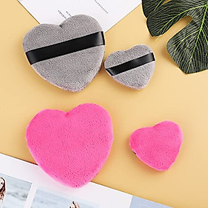 Molain Heart Shape Makeup Blendiful Puffs, 4PCS Cotton Powder Puff, Makeup Tool, Beauty Sponges Blender Cleanser