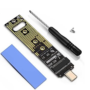 ELIATER M.2 NVME to Type C Adapter, M.2 SSD to USB C Card, High Performance 10 Gbps USB 3.1 Gen 2 Bridge Chip, Use as Portable SSD, Support for Samsung 950/960/970 Evo/Pro/Windows XP 7 8 10, MAC OS