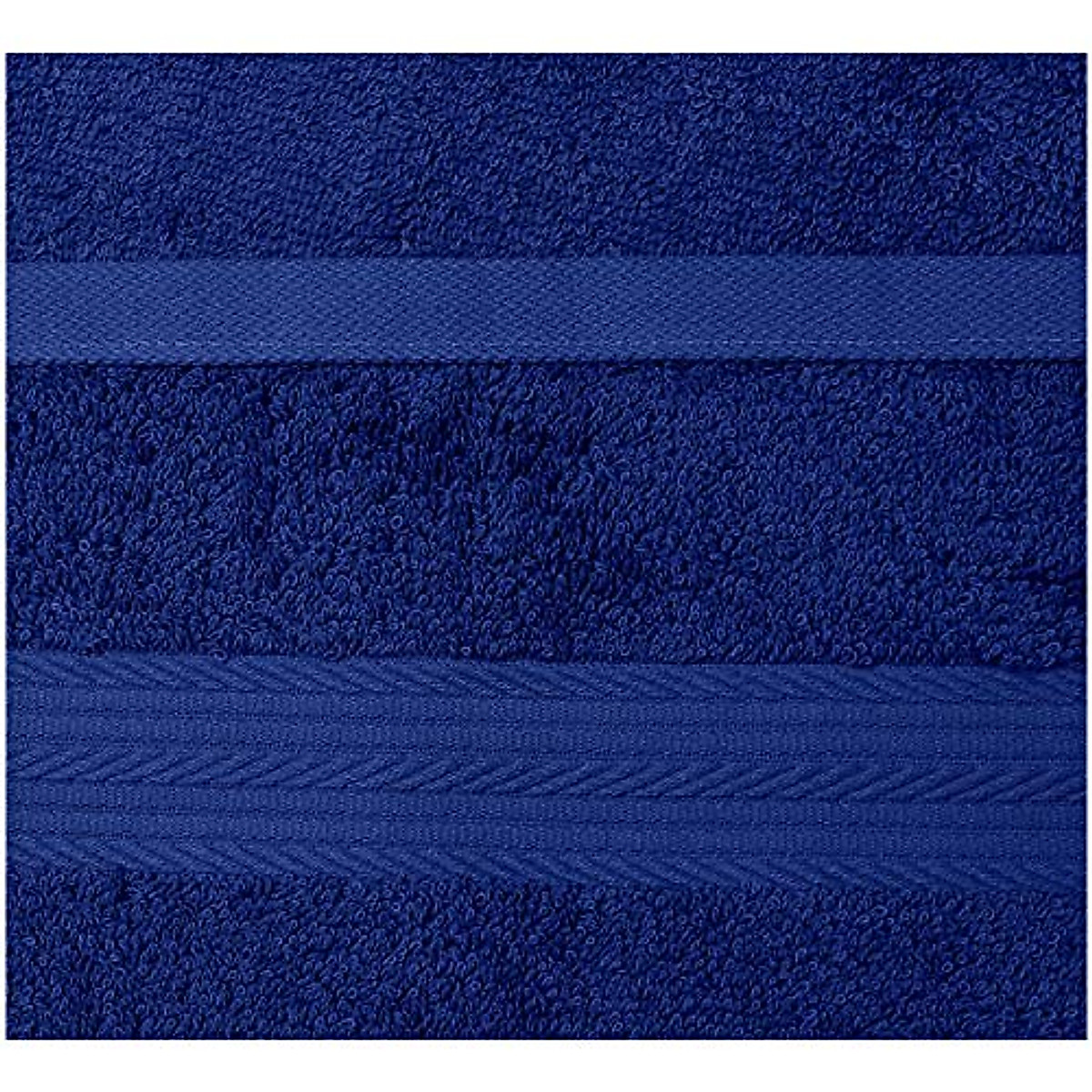 Amazon Basics Fade Resistant Cotton Washcloth, Hand Towel, Pack of 6, Navy Blue, 12" x 7"