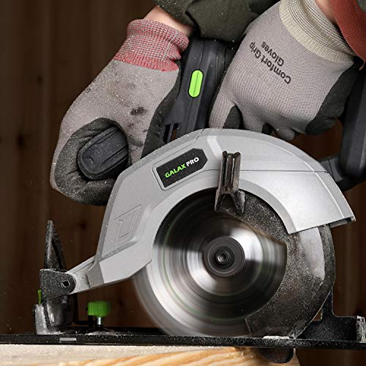 GALAX PRO DC-20V 5-1/2” Cordless Circular Saw with 2Pcs Blades (18T+48T), 3800RPM Variable Speed, Includes 2.0Ah Lithium Battery and Fast Charger, Max Cutting Depth 1-5/8”(90°), 1-7/16”(45°)
