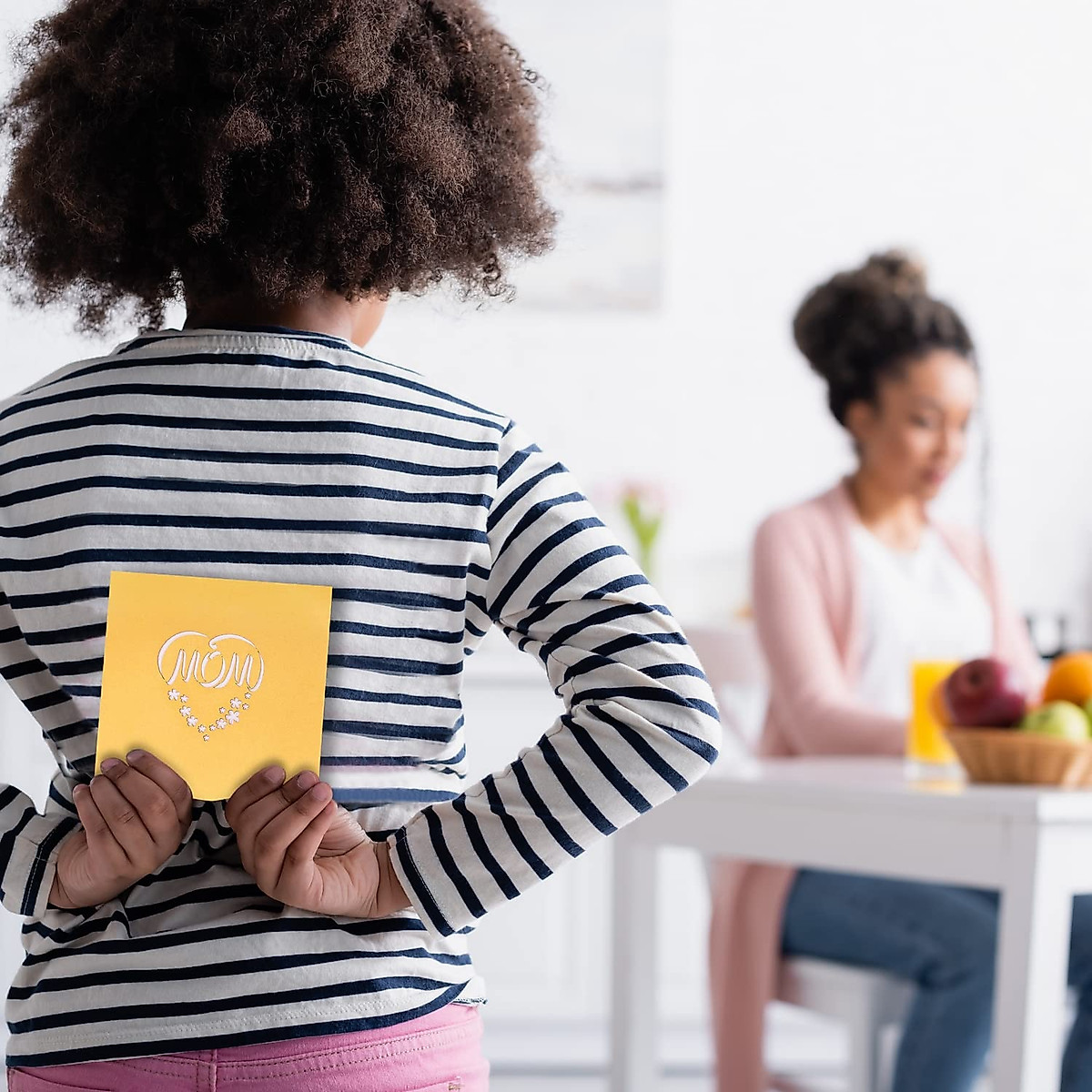 CUTE POPUP - 3D Birthday Pop Up Card for Mom, Handcrafted Greeting Card, Funny Pop Up, Unique Note Card and Sparkling Envelope, Premium Paper - Thinking of You Card for Women, Best Wishes 6''x6''