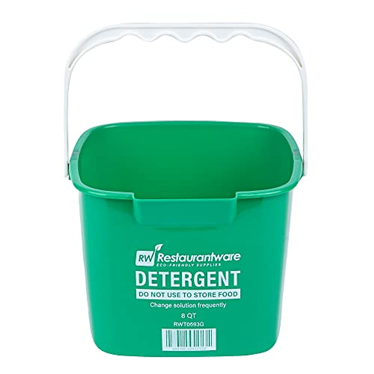 Restaurantware-RW Clean 8 Quart Cleaning Bucket, 1 Detergent Square Bucket - With Measurements, Built-In Spout And Handle, Green Plastic Utility Bucket, For Home Or Commercial Use,