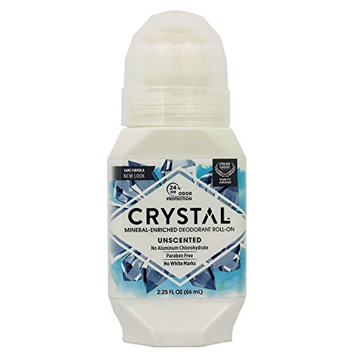 CRYSTAL Mineral Deodorant Roll-On Unscented Body Deodorant With 24-Hour Odor Protection, Aluminum Chloride & Paraben Free, 2.25 FL OZ (Packaging May Vary)
