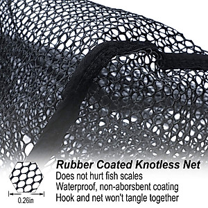 Sougayilang Fishing Net Fish Landing Net, Foldable Collapsible Telescopic Pole, Durable Nylon Material Mesh, Safe Fish Catching or Releasing-RSJ115CM