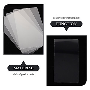 VILLCASE 10pcs Transparent 3D Pen Mat, 3D Pen Accessories Drawing Tool Frames Canvas Prints Children Painting Supplies 3D Pen Drawing Mat DIY Painting Template Copying Board