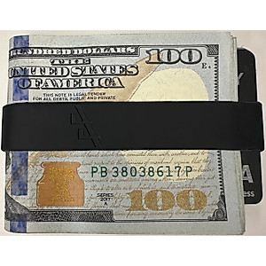 Rubber Money Bands for Cash (3), Wallet Money Clip Alternative (Black)