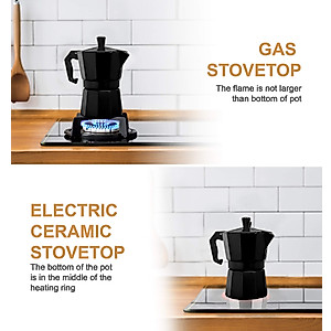 Mixpresso Aluminum Moka Stove Coffee Maker With Coffee Mug, Moka Pot Coffee Maker for Gas, Electric Stove Top, Classic Italian Coffee Maker, Espresso Greca Coffee Maker, Percolator 3 Espresso Cup 5 oz