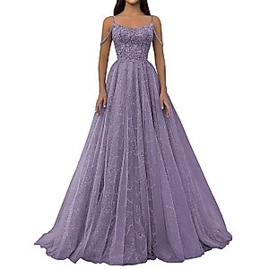 H.S.D Prom Dress Long Off Shoulder Evening Formal Dress Sparkly Sequins Wisteria 16W