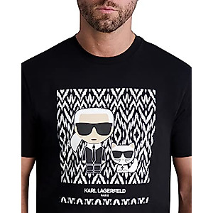 Karl Lagerfeld Paris Men's Soft Cotton Crew Neck T-Shirt, Black, XX-Large