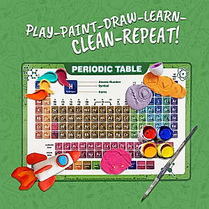 Fat Zebra Designs Educational Placemats - Set of 10 Learning Placemats - Easy Clean, Durable & Reusable Kids Table Mats - 12x17 Inches
