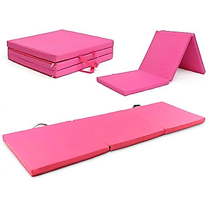 5 Star TD Gymnastics Bar Horizontal Kip Bar w 2x6 Tri Fold Mat Junior Training Adjustable Height Jungle Gym Children Training Monkey Bars Climbing Tower Playground Balance Bar Gymnasts (Purple)