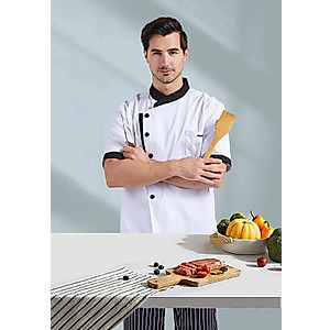 Nanxson Unisex Chef Jacket Men's Chef Coat Restaurant Kitchen Chef Uniform CFM0016 (White Shortsleeve, M)