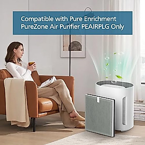 2-Pack 3-in-1 Purezone Replacement Filter, Compatible with Pure Enrichment PureZone Air Purifier, H13 Grade True HEPA Filter, Part#PEAIRFIL
