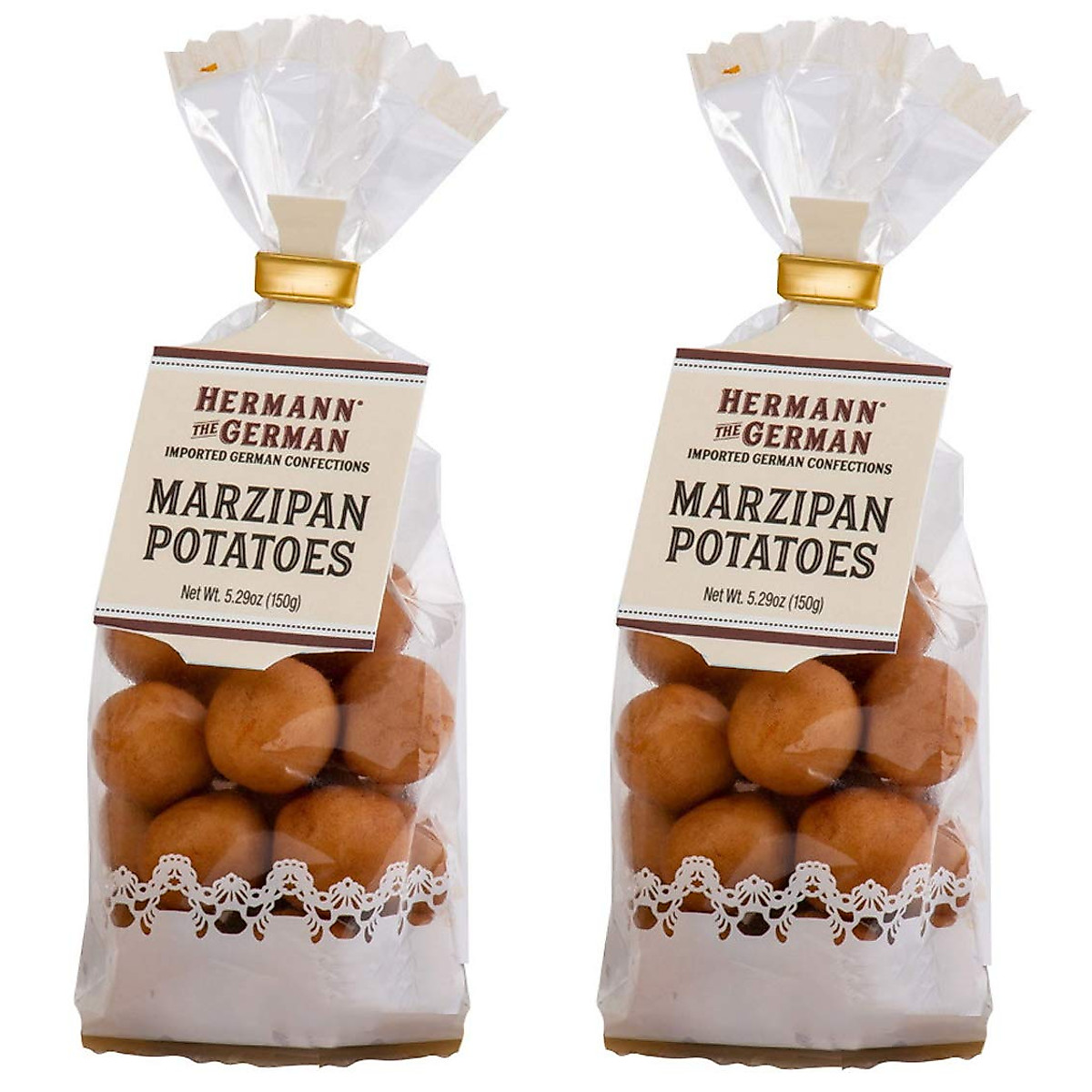 Hermann the German Marzipan Potatoes Imported Confections - 5.29 Ounce Bag / 150 grams (Pack of 2)