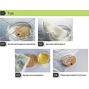 Newerlives Air Tight Storage Jar, Glass Storage Tank with a Natural Bamboo Lid, 450 ML, 650 ML, 950 ML (Cork, 950ML)