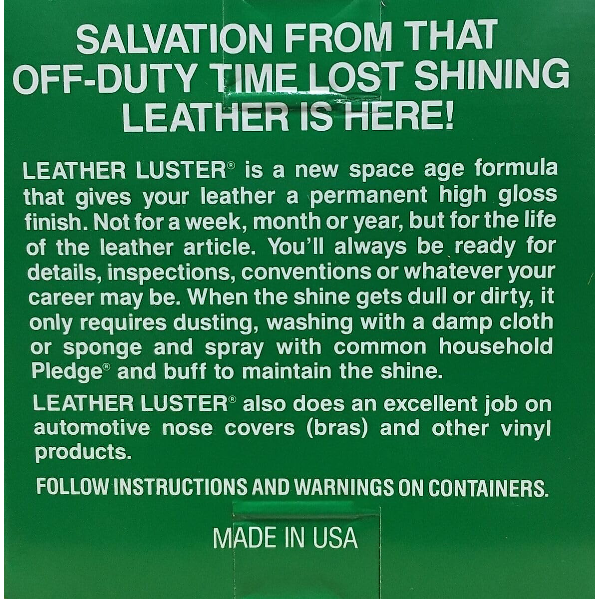 1 Set of Hi Gloss Patent Leather Finish Black Military Shoe Shine