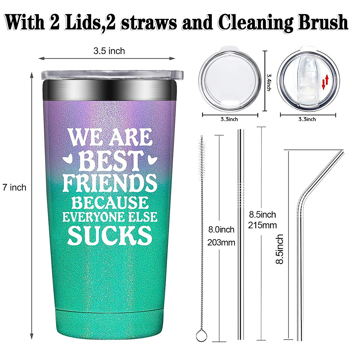 Fufendio Best Friend Birthday Gifts for Women - Friendship Gifts, Mothers Day Gifts for Friend - Gifts for Best Friend Woman - Friend Coffee Mug Tumbler