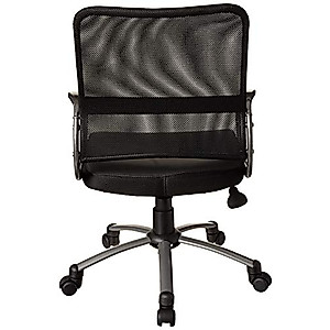 Boss Office Products Mesh Back Task Chair with Pewter Finish in Black