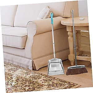 CONGARTENO 1 Set Stainless Steel Trash Shovel Litter Shovel Cleaning Dustpan Dog Waste Trash Can Lobby Dustpan Longs Handle Dustpan Broom and Pan Brooms Household Cleaning Supplies Silver