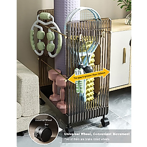 Yoga Mat Holder Fitness Yoga Mat Storage Racks Display Shelf, Multifunctional Yoga Mat Holder Mobility Equipment with Wheels/Hooks, Exercise Mats Organizer (Color : Green)