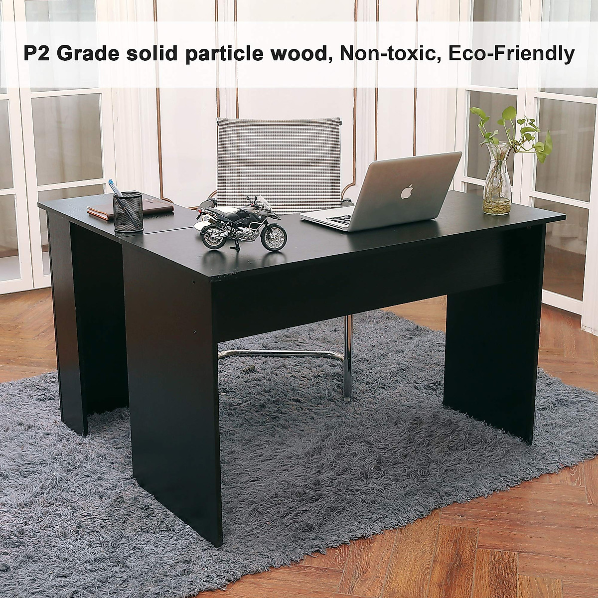 ivinta Small Corner Computer Desk Modern L Shaped Desk Simplest Gaming Desk Writing Desk Workstation for Home Office Small Space, Dark Brown, 44x58 inch