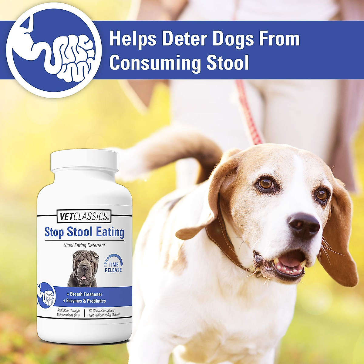 Vet Classics Stop Stool Eating Pet Health Supplement for Dogs – Dog Breath Freshener – Stops Dogs from Eating Stool – Enzymes, Probiotics – 180 Soft Chews