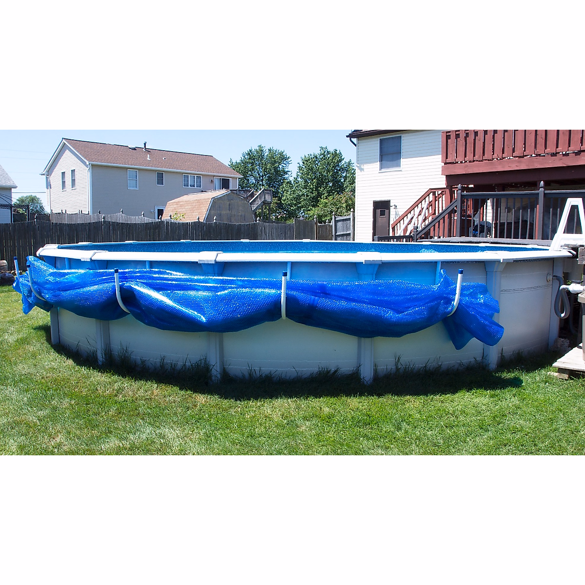 Solar Pocket® Cover Holder by Sun2Solar® | Keep Solar Blankets Off The Ground | Easy Storage and Retrieval | 5-Piece Aluminum U-Shaped Tube Set | Designed for Steel-Wall Above-Ground Swimming Pools