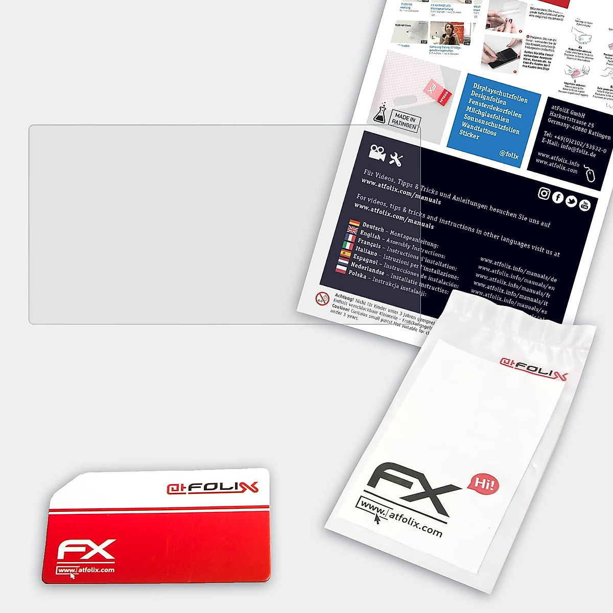 atFoliX Plastic Glass Protective Film compatible with Nextbase DUO HD Glass Protector, 9H Hybrid-Glass FX Glass Screen Protector of plastic